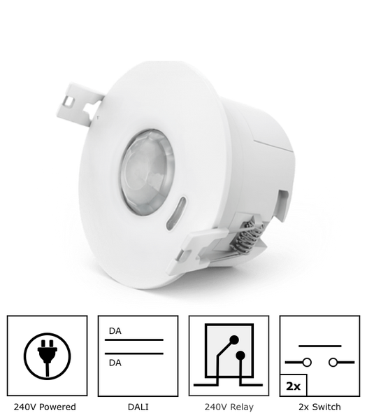 DALI-2 PIR Smart Sensor 8m with inbuilt Relay and 2 Switch Inputs ...