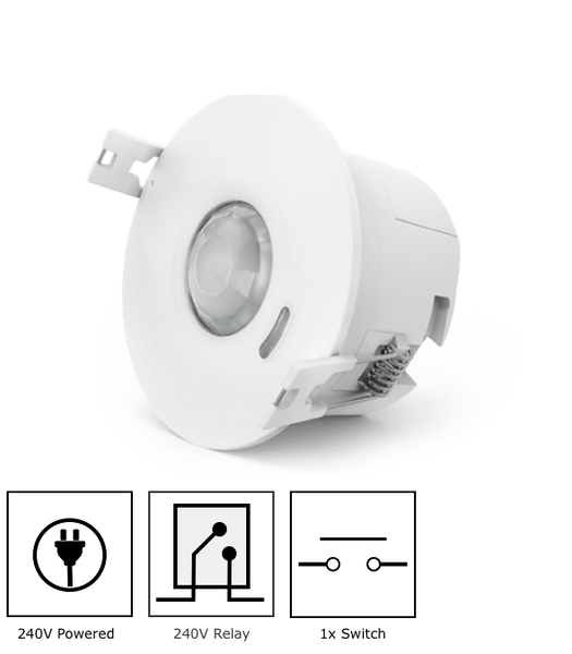 240V Standalone PIR Smart Sensor 8m with Inbuilt Relay and 1 Switch In ...